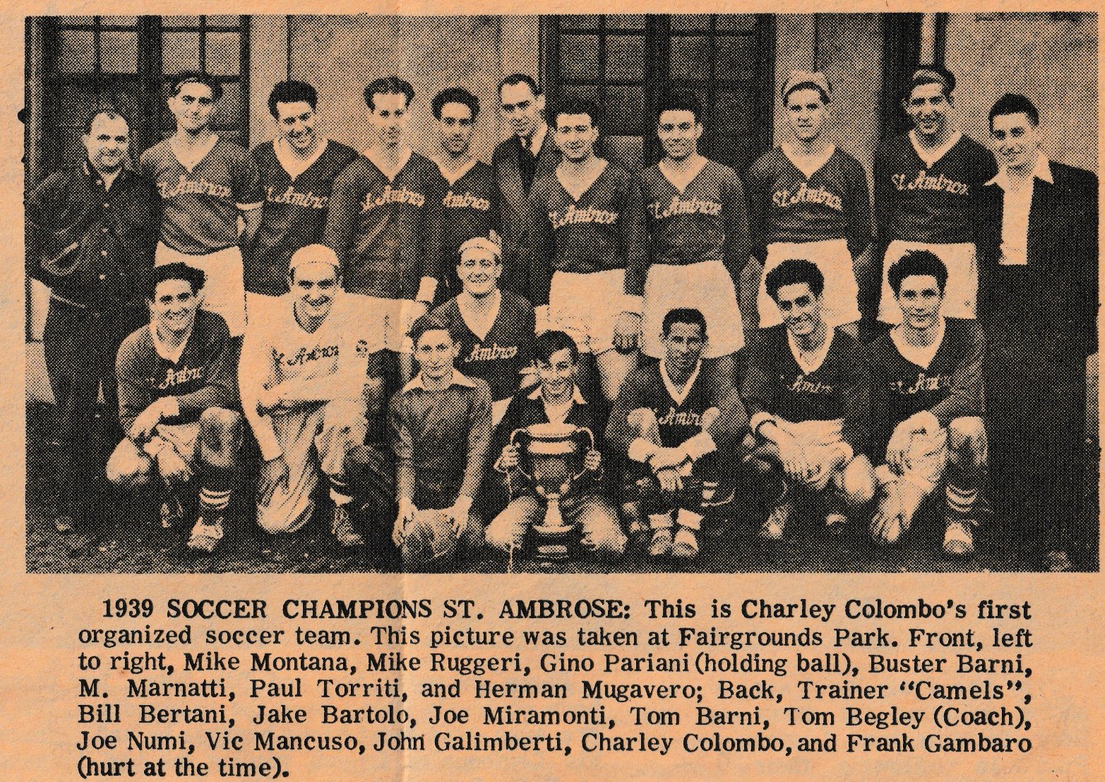 Colombo, Charlie 1975 - St. Louis Soccer Hall of Fame
