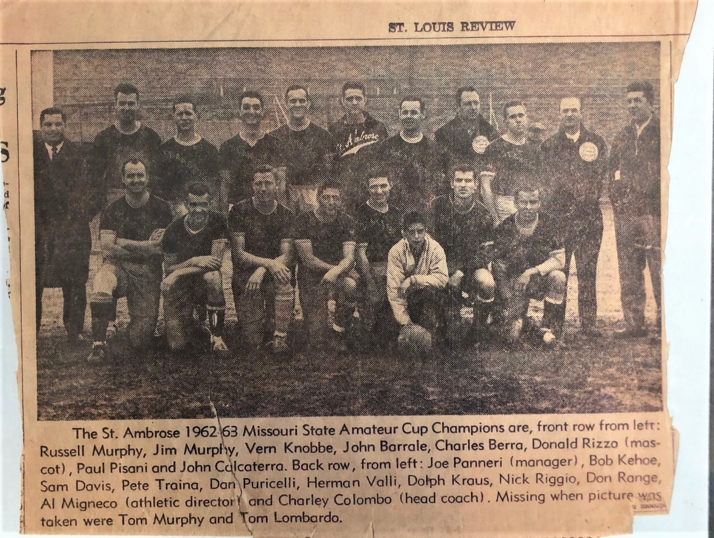 Colombo, Charlie 1975 - St. Louis Soccer Hall of Fame