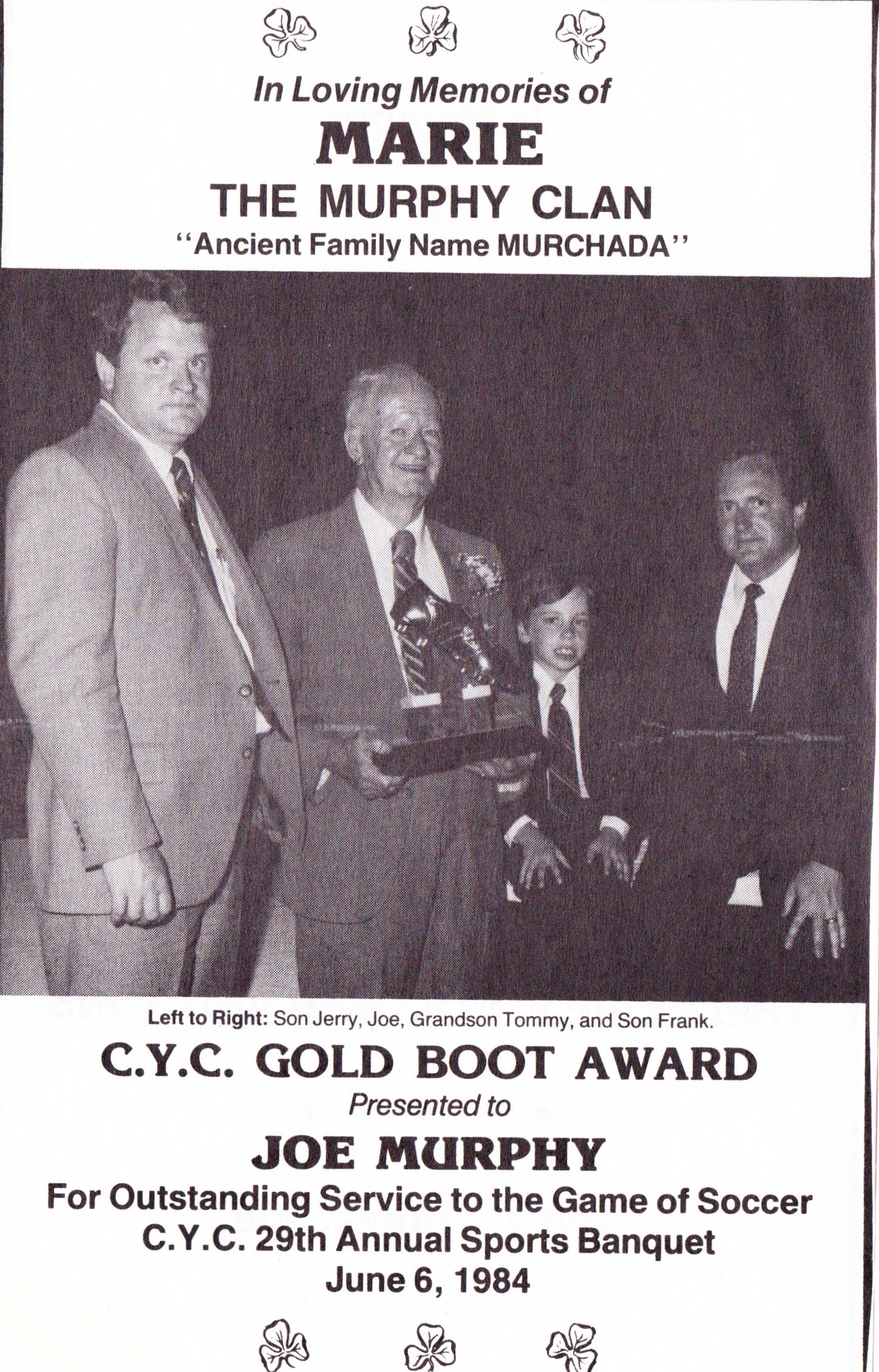 Murphy, Joseph F. 1976 - St. Louis Soccer Hall of Fame