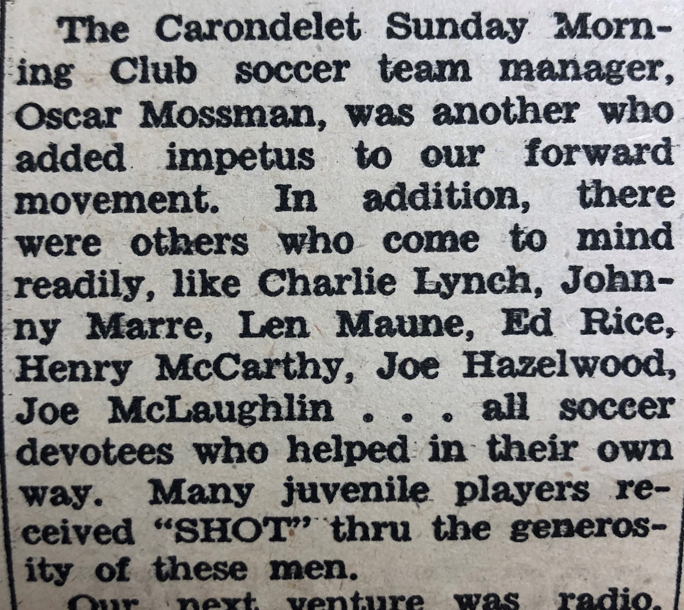 McLaughlin, Joe 1981 - St. Louis Soccer Hall of Fame