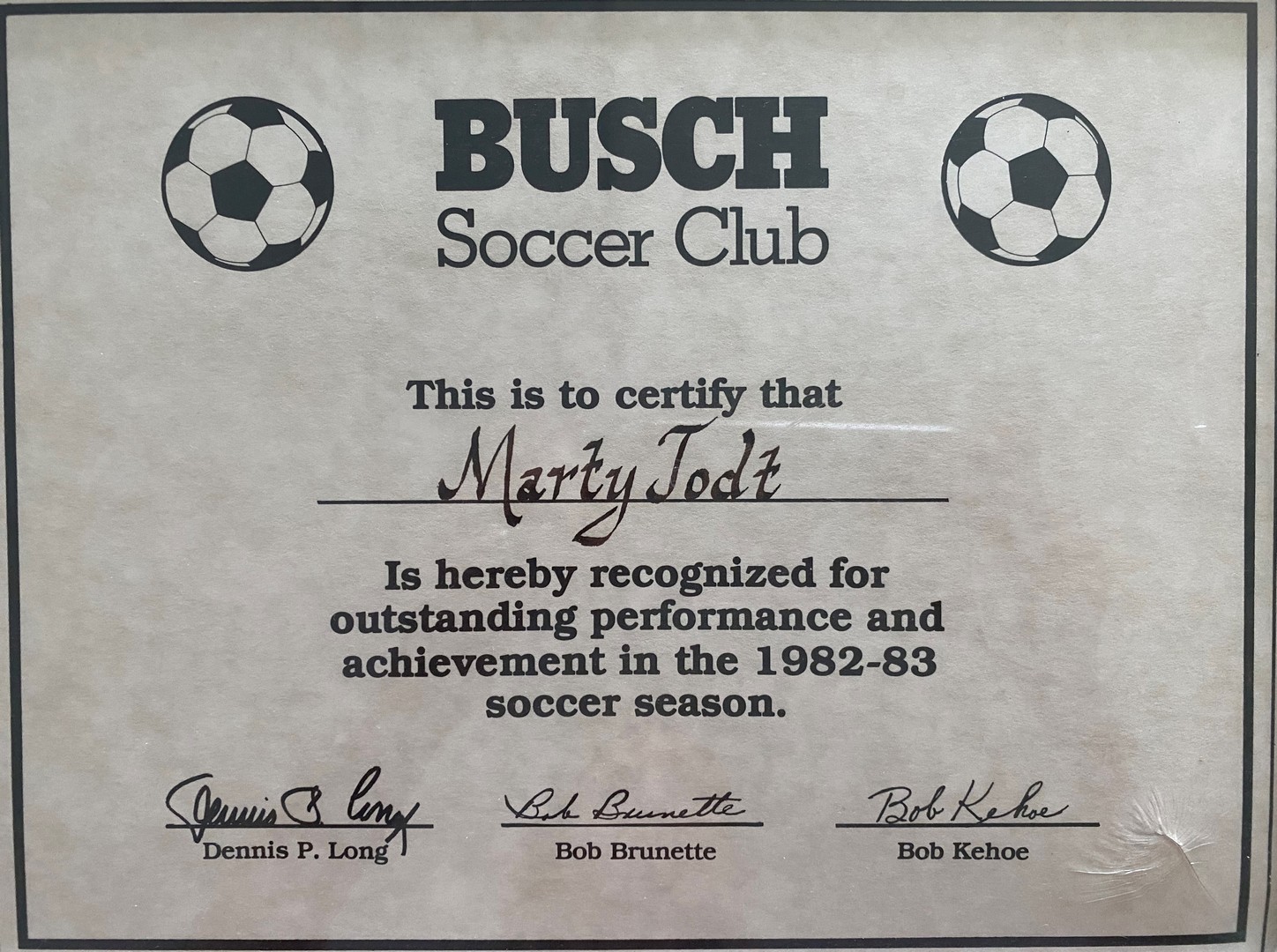 Todt, Marty E. 2011 - St. Louis Soccer Hall of Fame