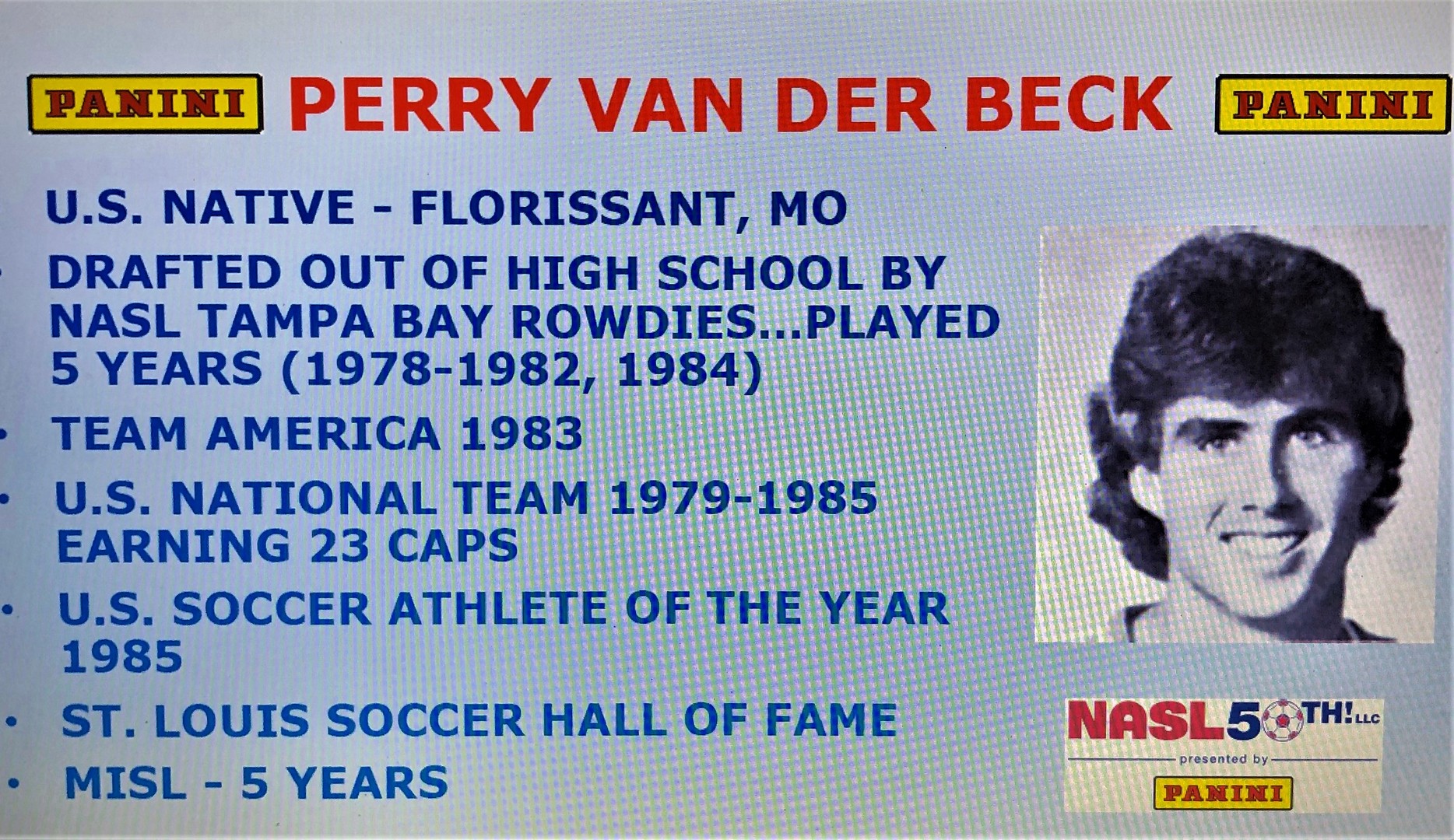 Van Der Beck, Perry 2011 - St. Louis Soccer Hall of Fame