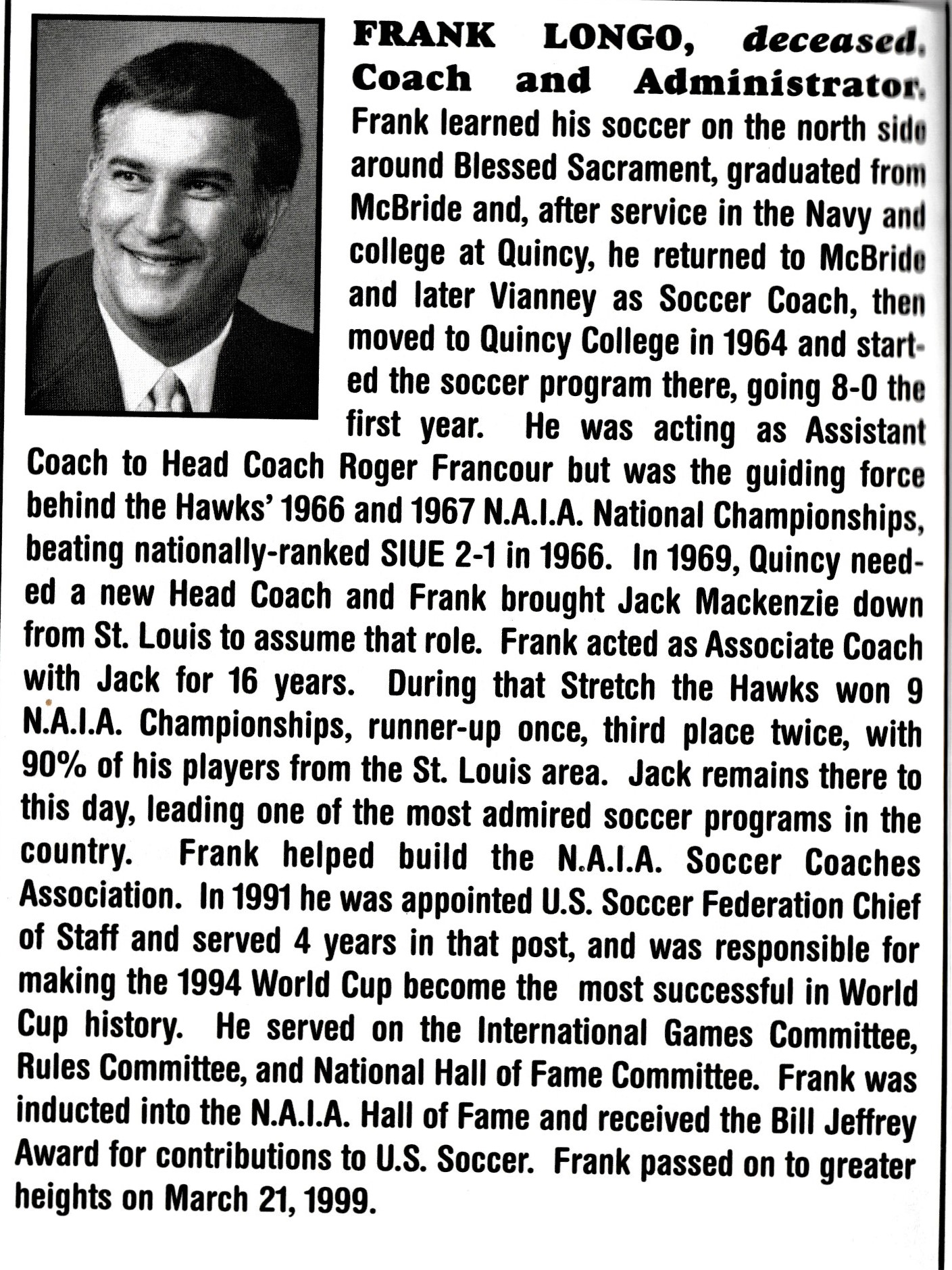 2000 Inductees - St. Louis Soccer Hall of Fame