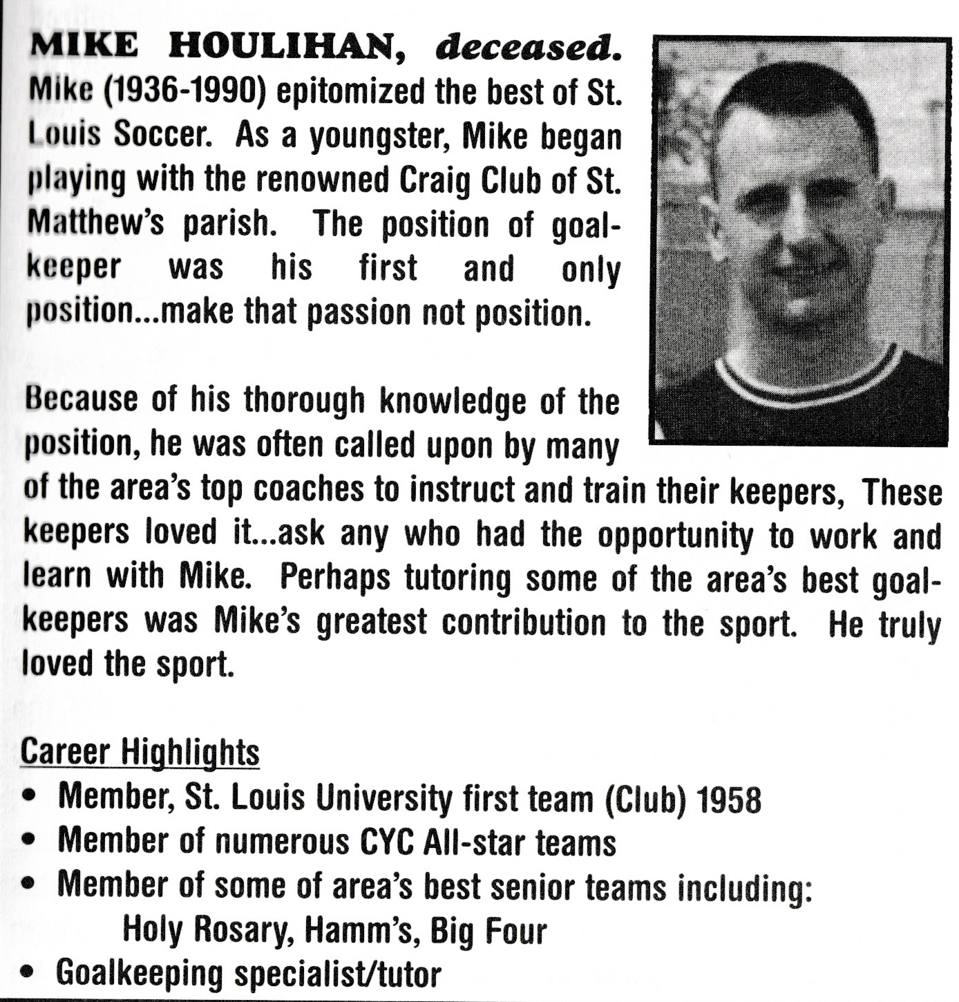 2001 Inductees - St. Louis Soccer Hall of Fame