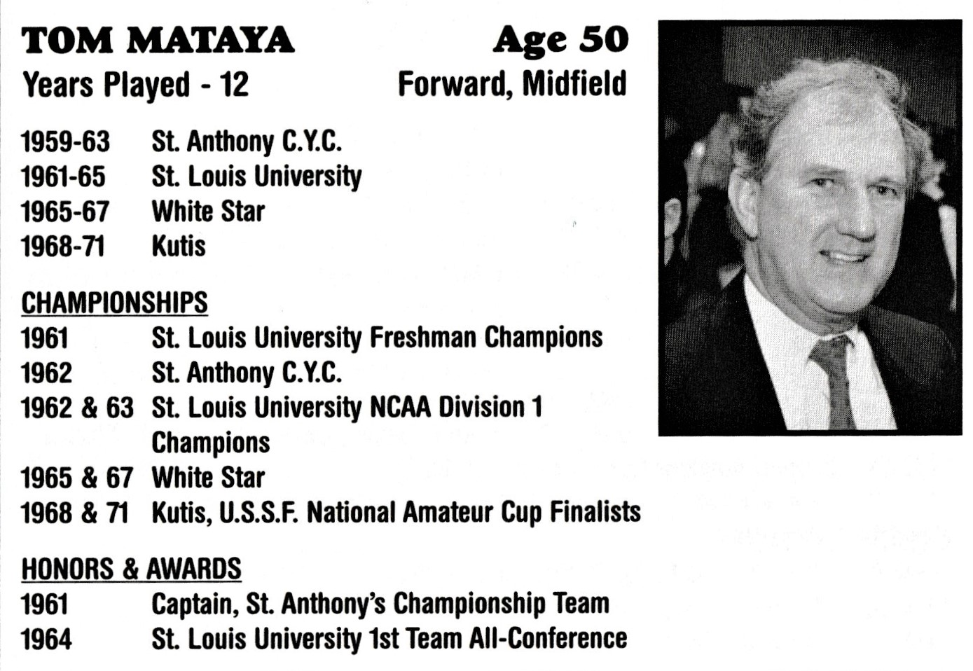 2002 Inductees - St. Louis Soccer Hall of Fame