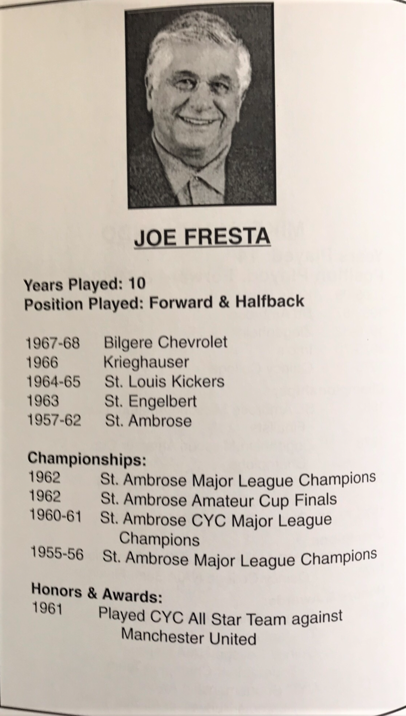 Fresta, Joe 2010 - St. Louis Soccer Hall of Fame