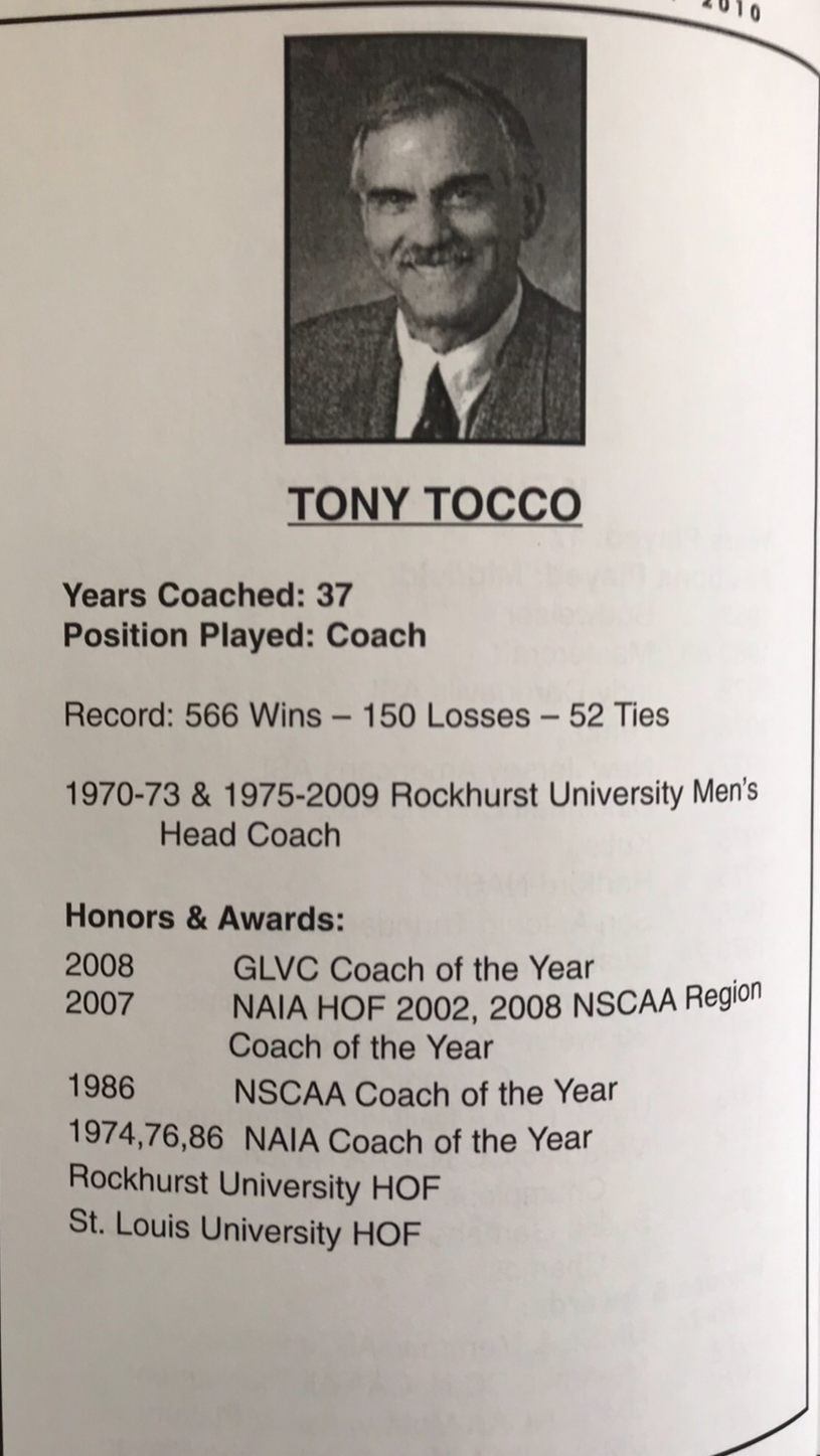 Tocco, Tony 2010 - St. Louis Soccer Hall of Fame