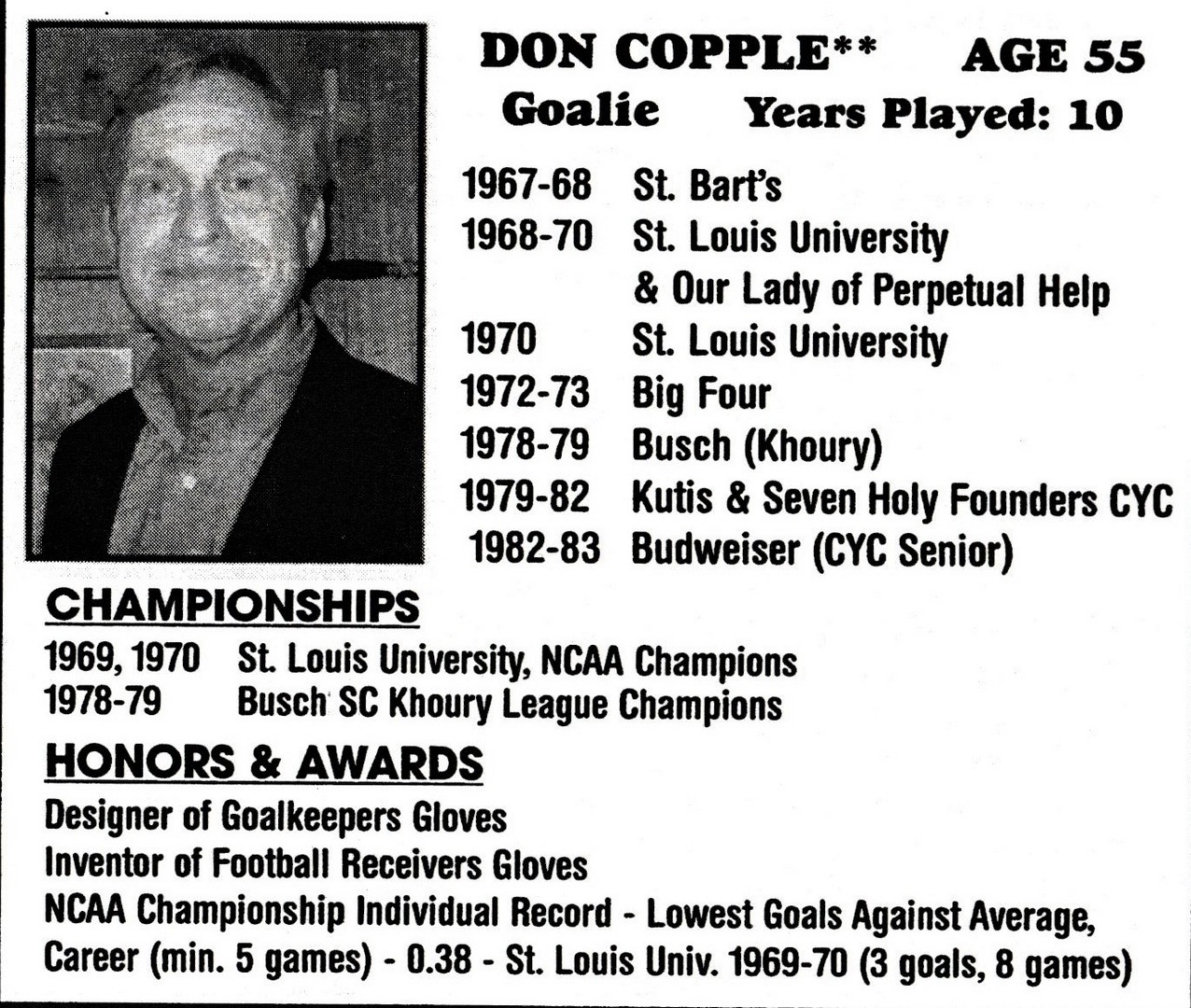 2007 Inductees - St. Louis Soccer Hall of Fame