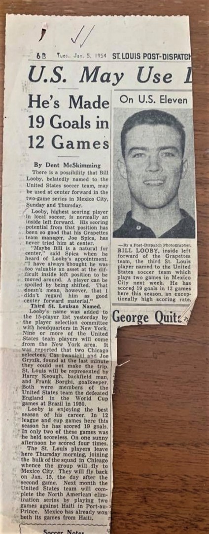 Looby, Bill 1984 - St. Louis Soccer Hall of Fame