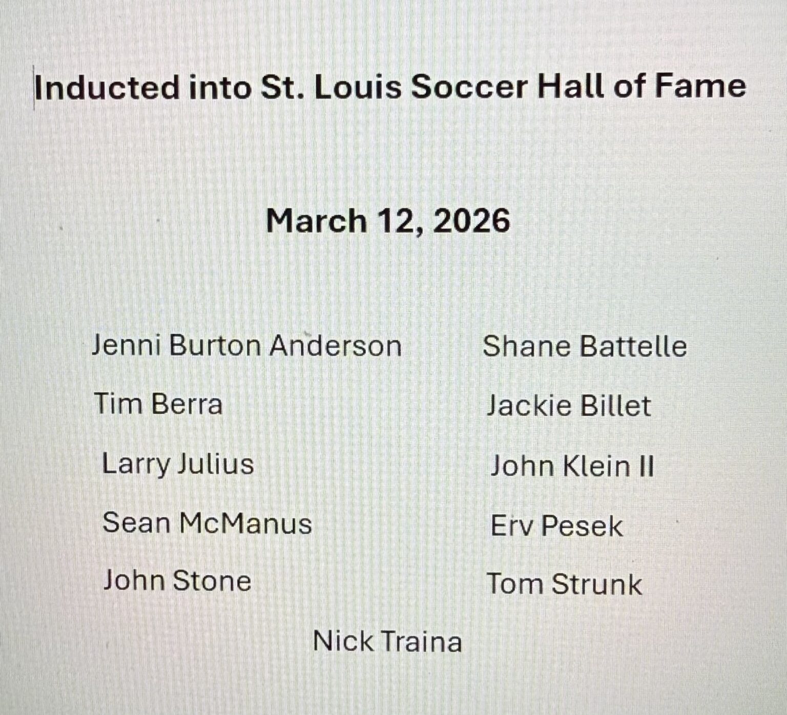 Battelle, Shane 2026 - St. Louis Soccer Hall of Fame